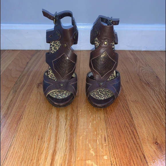 Marshalls | Shoes | Marshalls Brown Leather Heals With Gold Studs ...